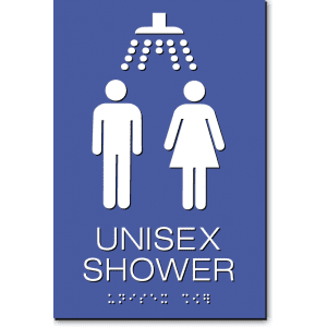 UNISEX SHOWER Sign-Blue / White (3 Units) - Walmart.com