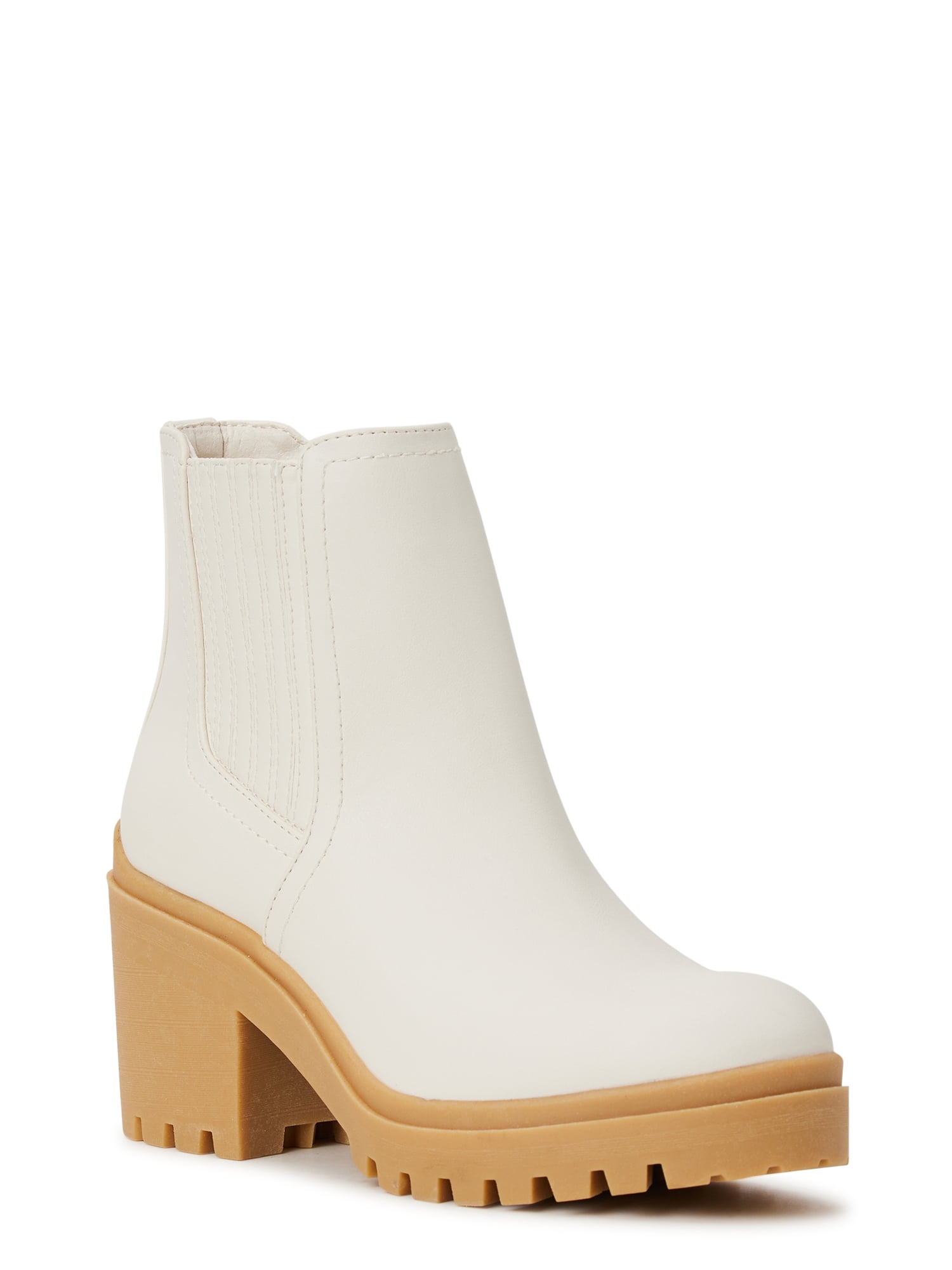 No Boundaries Women's Lug Sole Chelsea Boots - Walmart.com