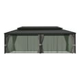 VEIKOUS 14'x24' Metal Frame Hardtop Gazebo with Double Roof, Netting ...
