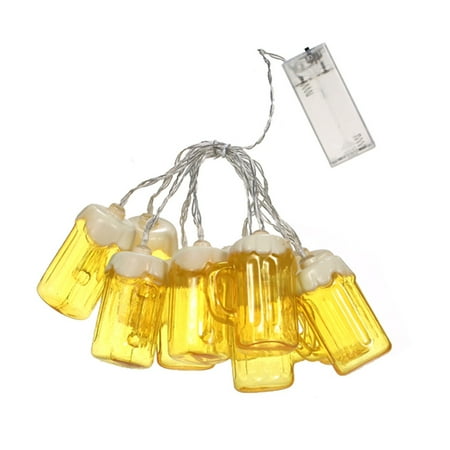 TFixol 6.5FT 10LED Christmas Beer Mug String Lights Decorative Fairy ...