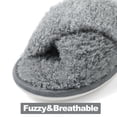 Comwarm Fuzzy Slide Slippers for Women, Cross Band Memory Foam Open Toe ...