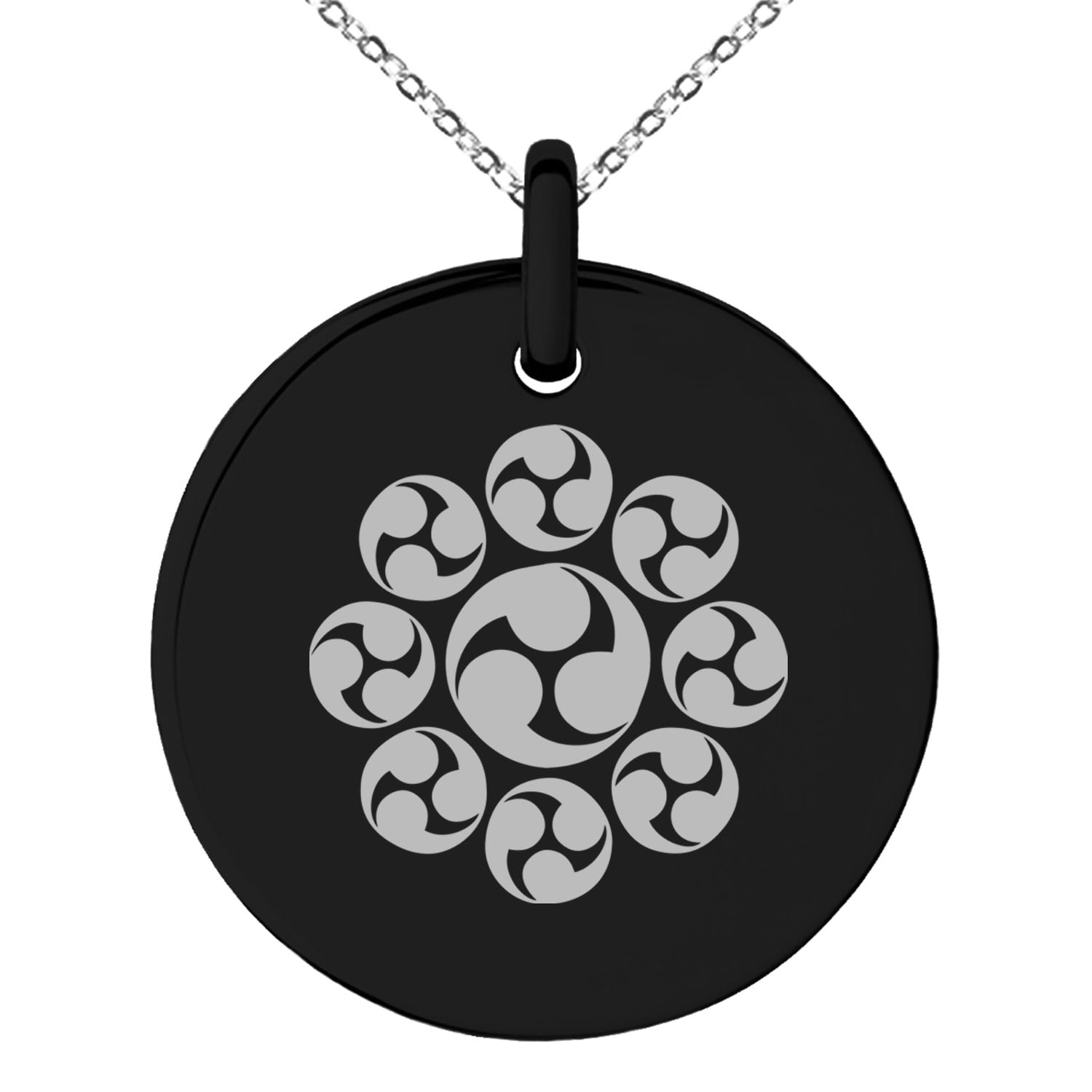 Stainless Steel Nagao Samurai Crest Engraved Small Medallion Circle ...