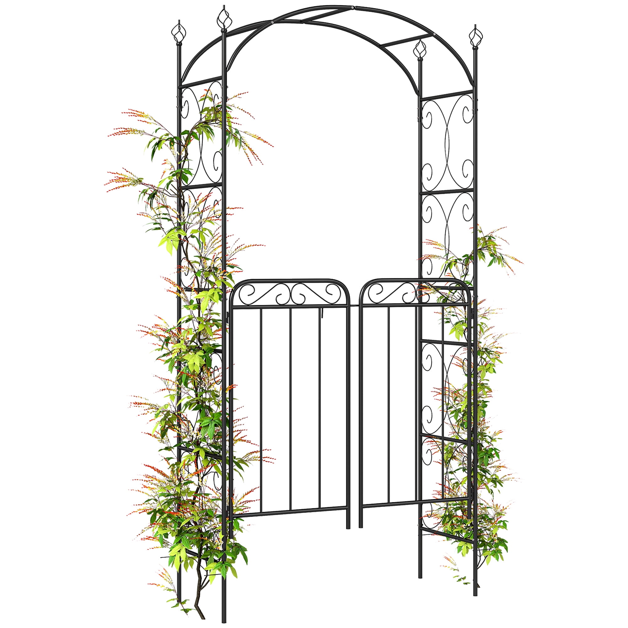 Click here for Outsunny Metal Garden Arbor Arch With Scrollwork D... prices