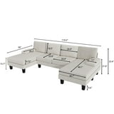 Homall U-Shape Sectional Sofa, Chenille Fabric, Modular Couch with ...