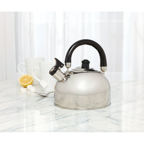 Kamenstein 2.3-liter Polished Stainless Steel Whistling Teakettle ...