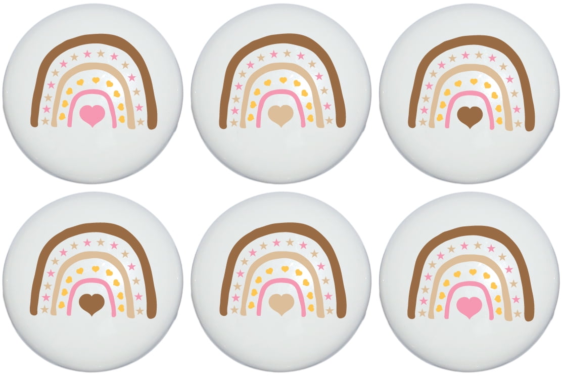 Boho Rainbow Drawer Knobs Hearts and Stars Girls Nursery Room Decor ...