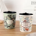 Small Desktop Trash Can, Open Top Round Trash Bin, Vintage Leather ...