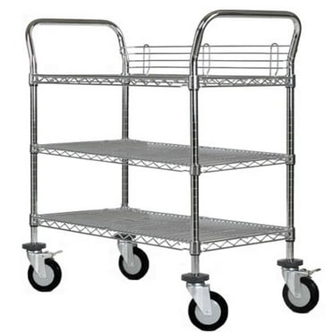 TRINITY 3-Tier Chrome Utility Cart - Walmart.com