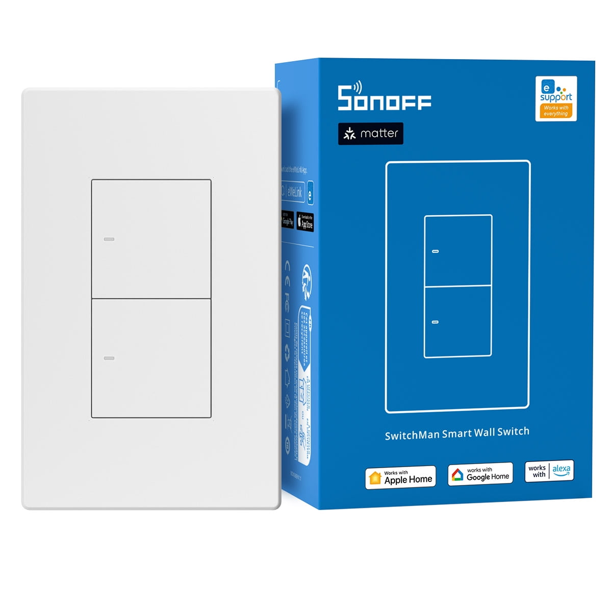 Click here for Sonoff Switchman 2 Gangs Smart Wall Switch M5 Matt... prices