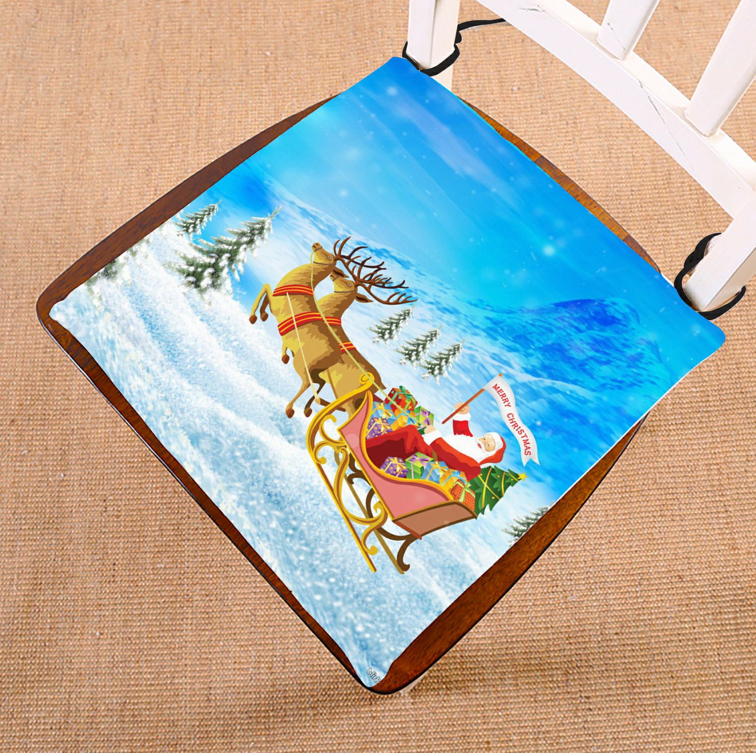 ZKGK Merry Christmas Santa Claus Seat Pad Seat Cushion Chair Cushion ...