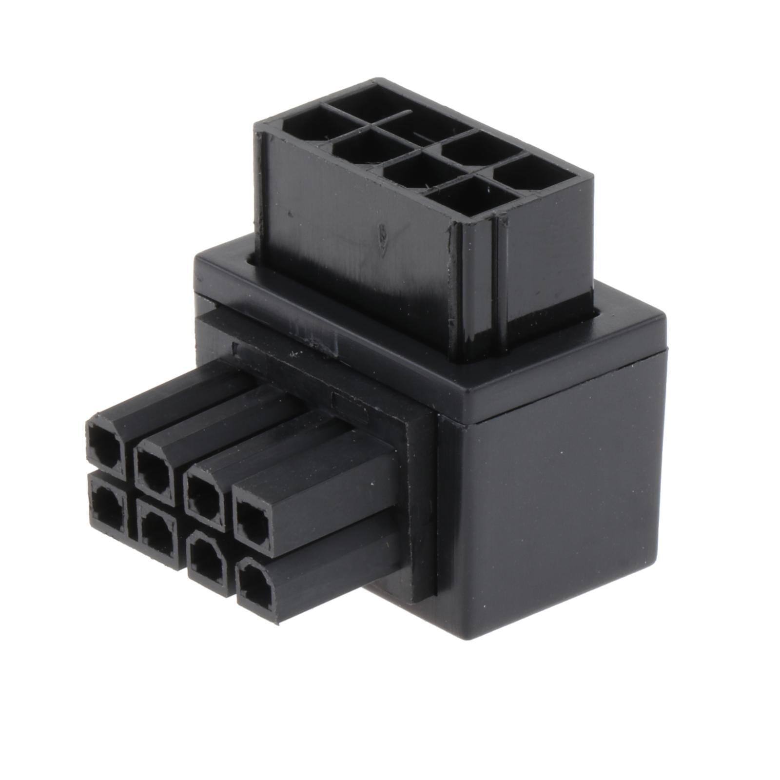 Power Adapter 1Piece 90 Degree Angled 8Pin Female to 8Pin Male Black ...