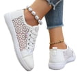 Womens Lace Sneakers Fashion Mesh Low Cut Canvas Shoes Lace Crochet ...
