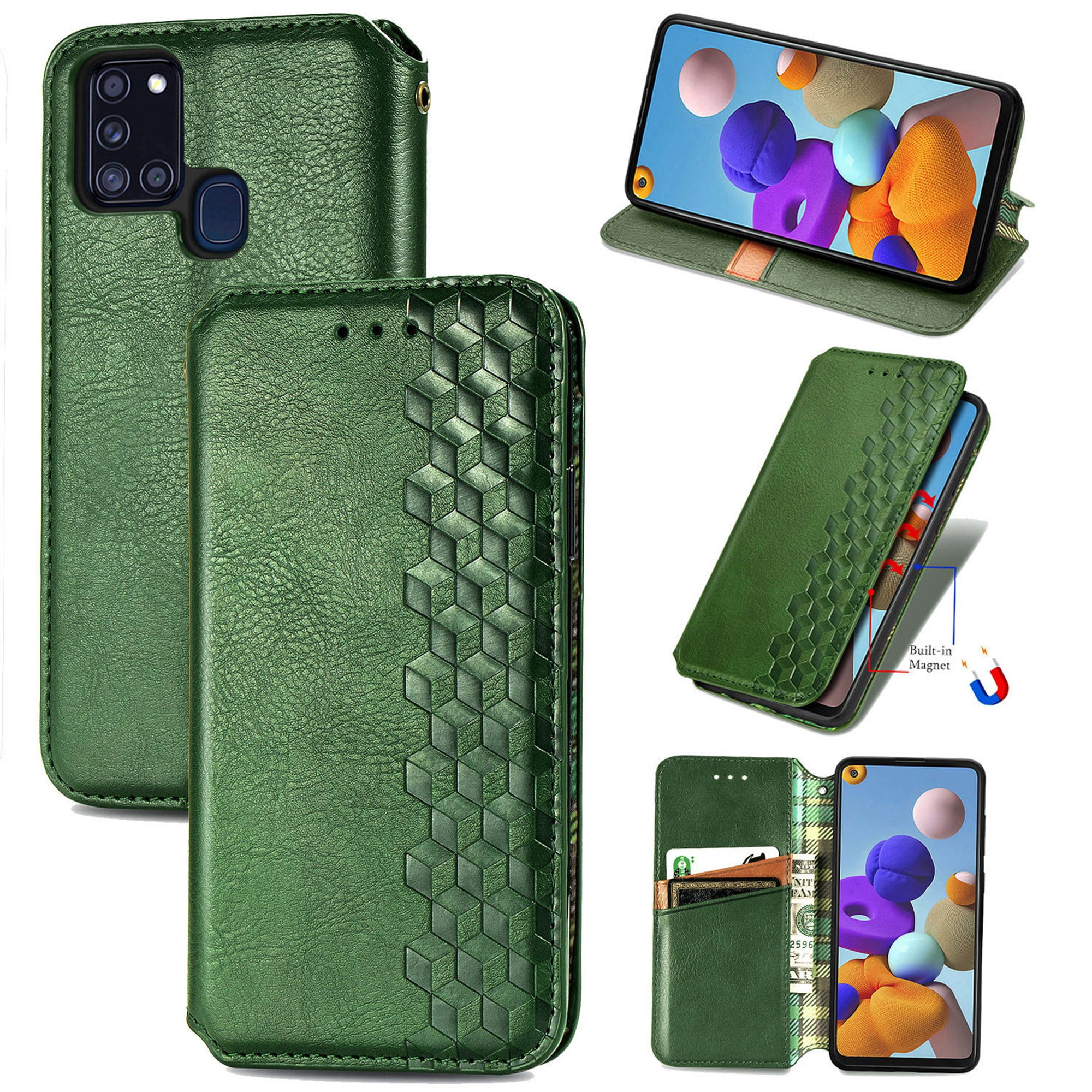 Galaxy A21S Wallet Case, Dteck Premium PU Leather Flip Folio Wallet ...