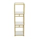 DecMode 12" x 39" Gold Marble 3-Tier Shelving Unit with 3 Marble ...