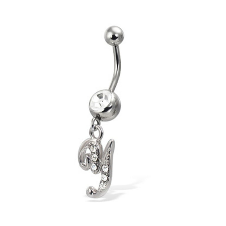 Belly Rings With Letter J