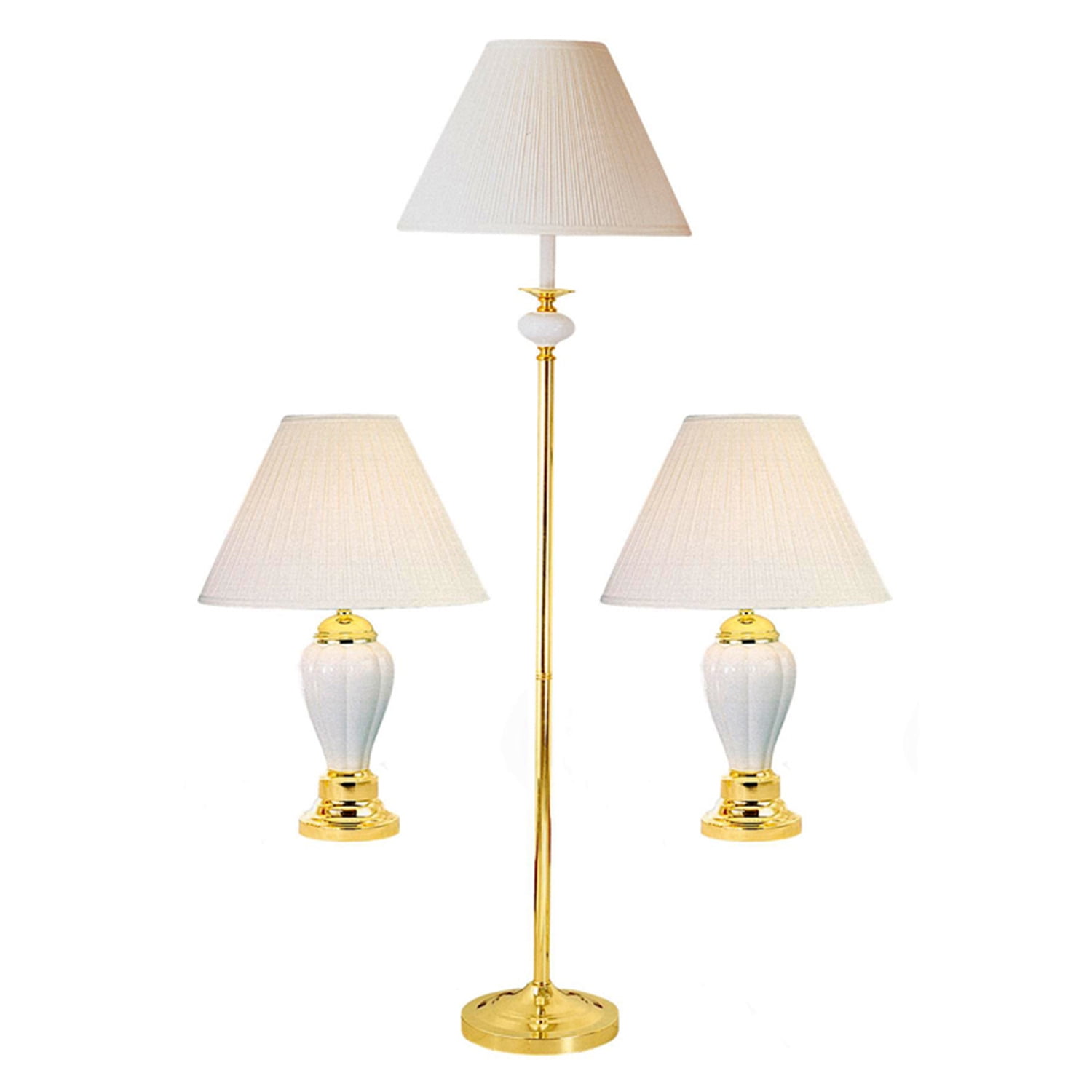 Burgundy Ceramic Table and Floor Lamp, Set of 3 - Walmart.com