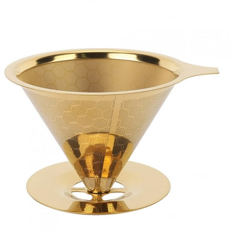 Reusable Coffee Filter,Gold Honeycombed Stainless Steel Coffee Filter ...