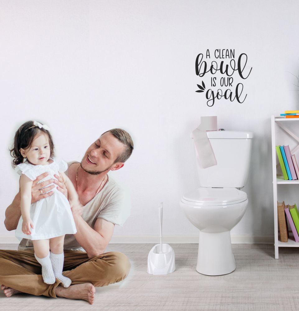 Clean Bowl Our Goal - Funny Bathroom Wall Art Quote - Die-Cut Decal ...