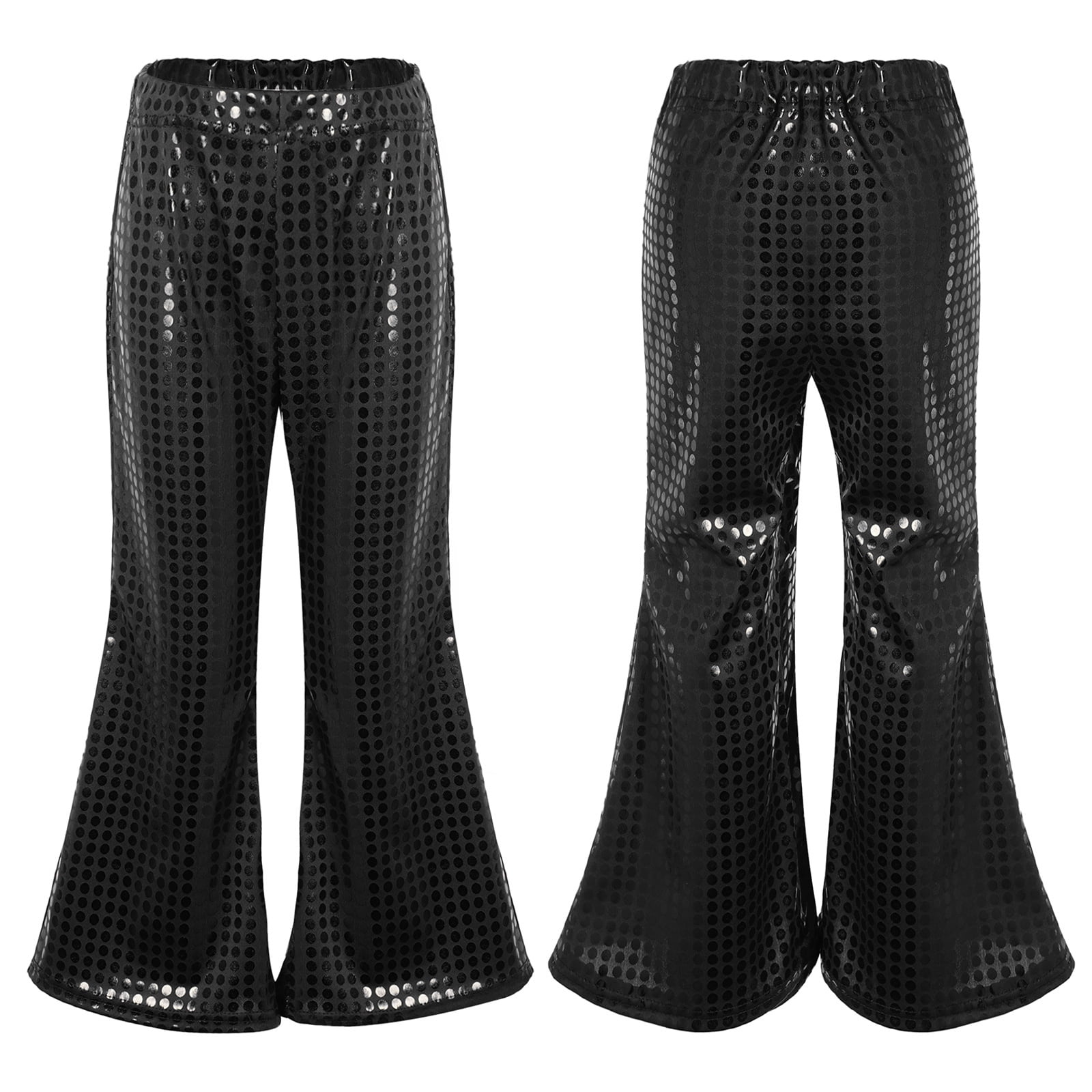 DPOIS Girls Shiny Sequined Hip Hop Pants Disco Jazz Dance Costume ...