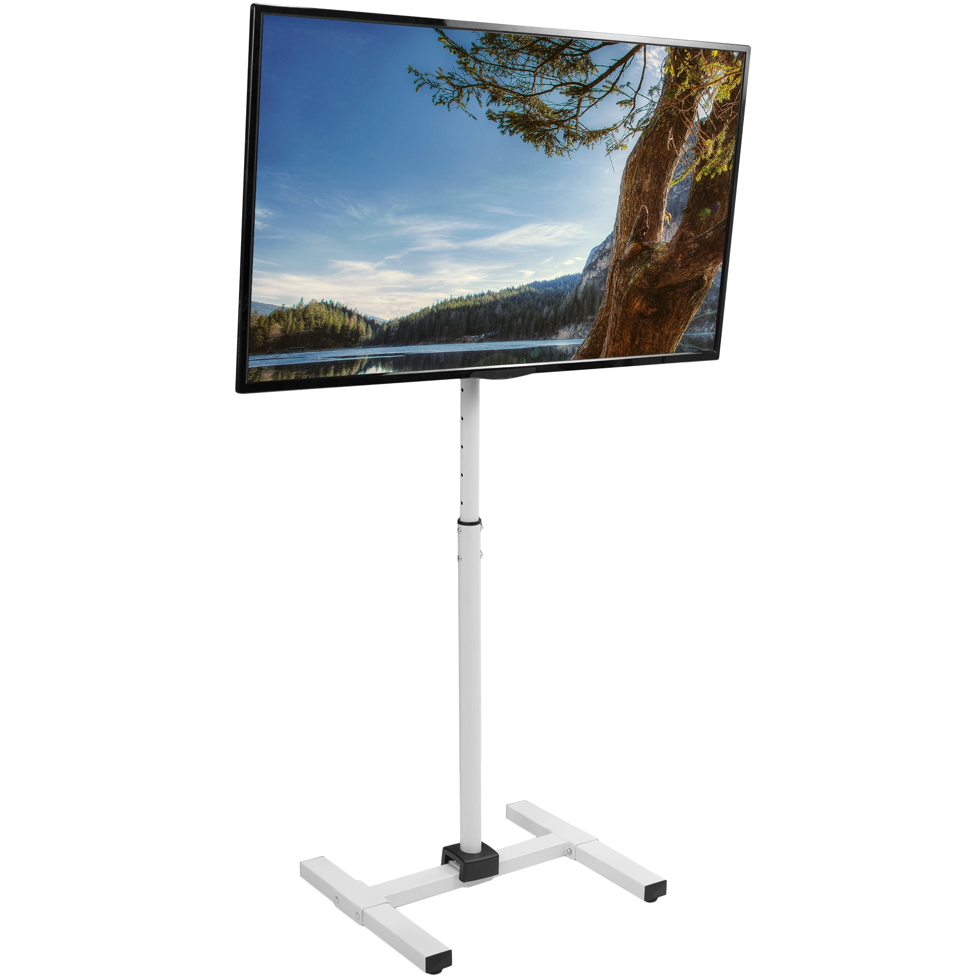 VIVO White TV Display 13" to 50" Floor Stand, Adjustable Mount for Flat ...