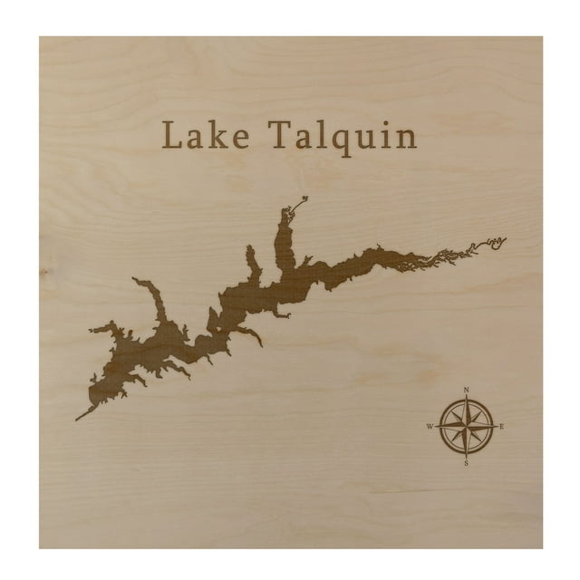 Lake Talquin Map 24x24" Wood Wall Art Office Decor Gift Engraved ...