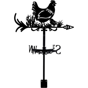 Iron Weather Vane Wind Direction Outdoor Garden Stake Farm Roof Mount ...