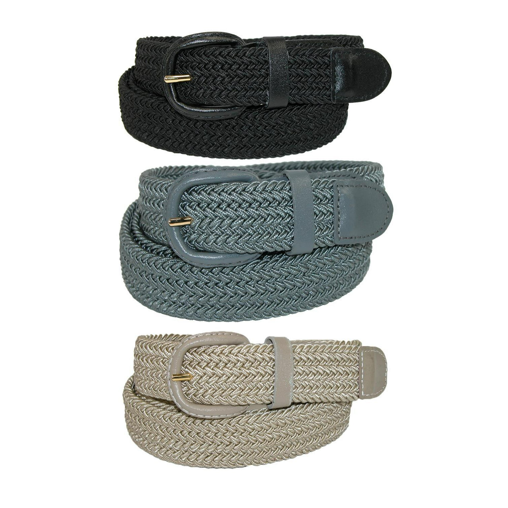 Click here for Ctm Elastic Braided Stretch Belt (Pack Of 3 Colors... prices