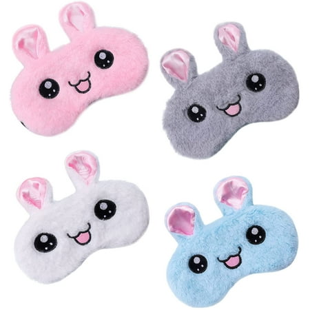 Sleep Eye Mask, Plush Cute Animal Eye Mask Soft Fluffy Cartoon Eye Mask ...