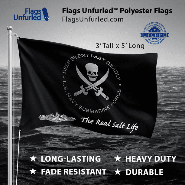 Flags Unfurled "Real Salt Life" 3’ x 5’ U.S. Navy Submarine Force Flag ...