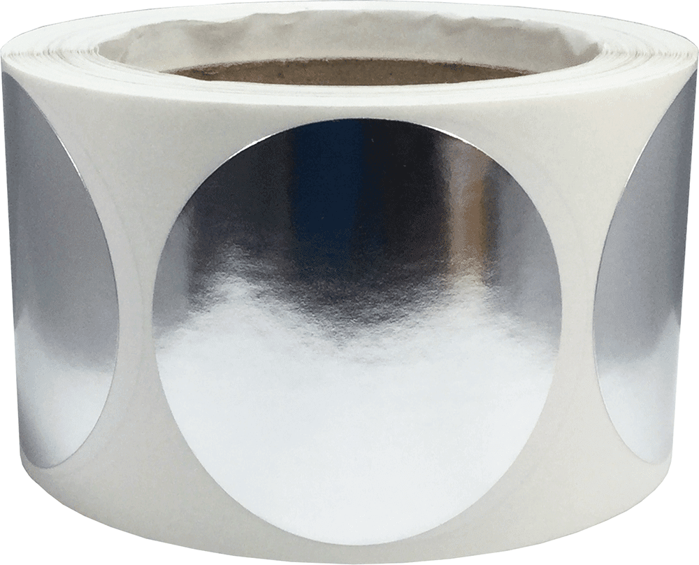 Color Coding Labels Metallic Silver Round Circle Dots 2 1/2 Inch 500 ...