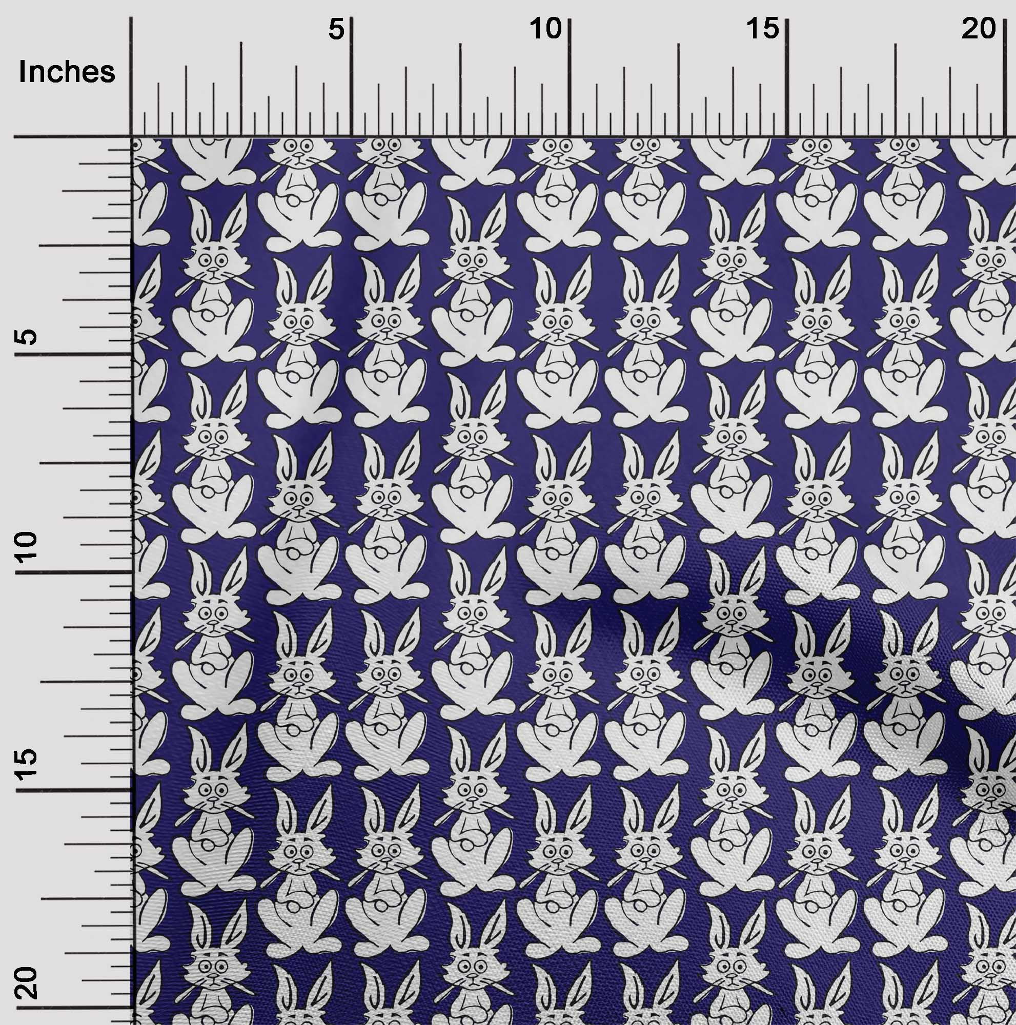 oneOone Viscose Chiffon Fabric Rabbit Block Print Fabric BTY 42 Inch ...