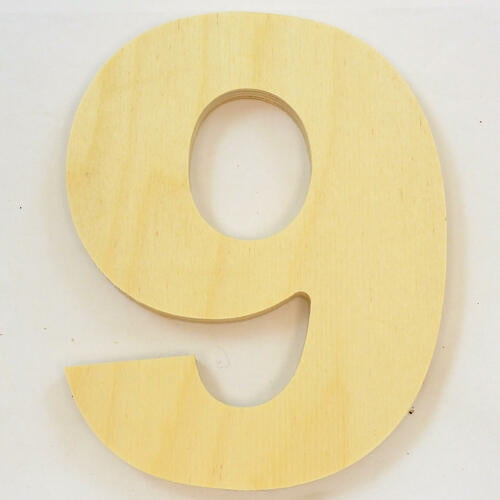 Package of 1, 10 Inch X 1/2" Baltic Birch "9" Plywood Numbers In The ...