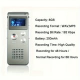 Rechargeable Digital Voice Recorder Multifunctional Rechargeable 8GB ...