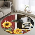 4ft Round Rug Cows Sunflowers Area Rugs for Living Room Bedroom ...