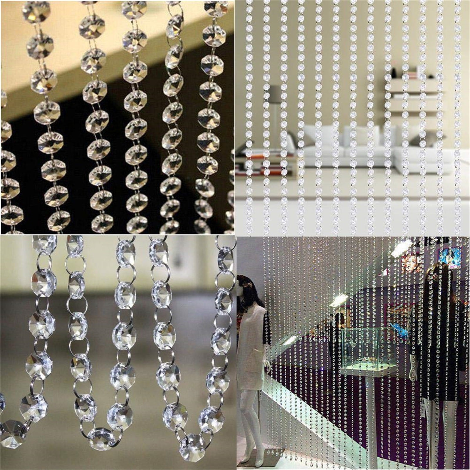 Click here for Crystal Gift 100cm Home Acrylic Bead Garland Chand... prices