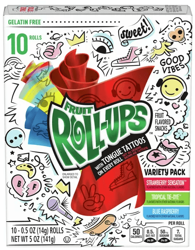 Fruit Roll-Ups Fruit Flavored Snacks Variety Pack Pouches (Pack of 3 ...