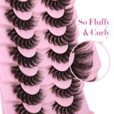 Mink Lashes Wispy Cat Eye Lashes Full 6D Volume False Eyelashes that ...