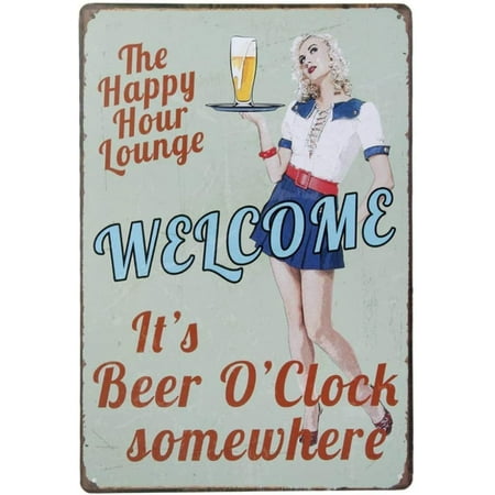 Surrme Retro Welcome Plaque Bar Iron Sign Beer Print Poster Pub Wall ...