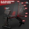 GIKPAL 7 Positions Adjustable Weight Bench,With Extended Headrest and Leg Extension,Foldable ...