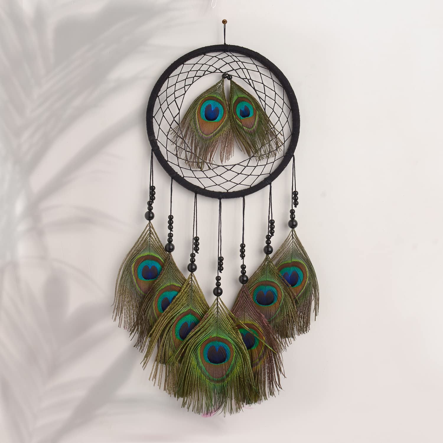 Click here for Wooden Peacock Feather Dream Catcher (18/45 Cm) prices