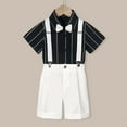 Boys Outfit Polo Collar British Style Short Sleeve Shirt Suspender ...