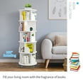 "Bimiti 5-Tier Rotating PVC Bookshelf, 20 Shelves Book Tower, Spinning ...