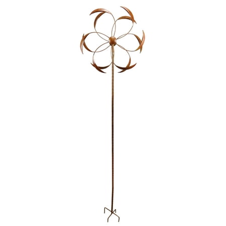 Alpine Rustic Metal Garden Stake Windmill Spinner, 96 Inch Tall ...