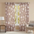 Brown Paw Print Sheer Curtains 96 Inch Long 2 Panels, Modern Classic ...