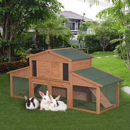 Deluxe Large Hutch Small Animal House Portable Large Outdoor with Run ...