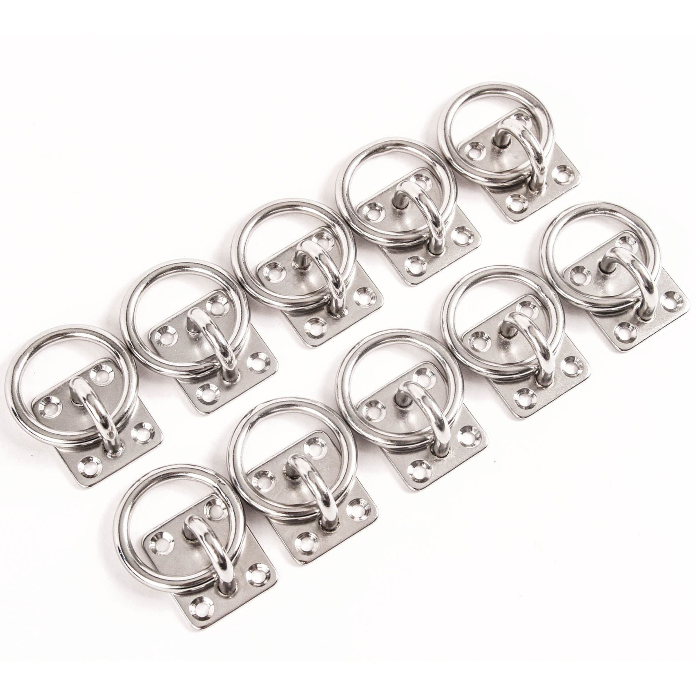 Red Hound Auto 10 Stainless Steel 6mm Square Eye Plates w Ring 1/4 ...