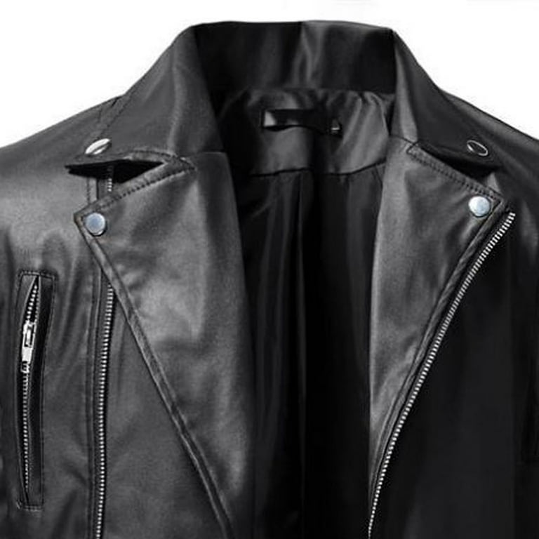 XFLWAM Men's PU Leather Jacket Causal Belted Faux Leather XFLWAM Men's PU Leather Jacket Causal Belted Faux Leather
