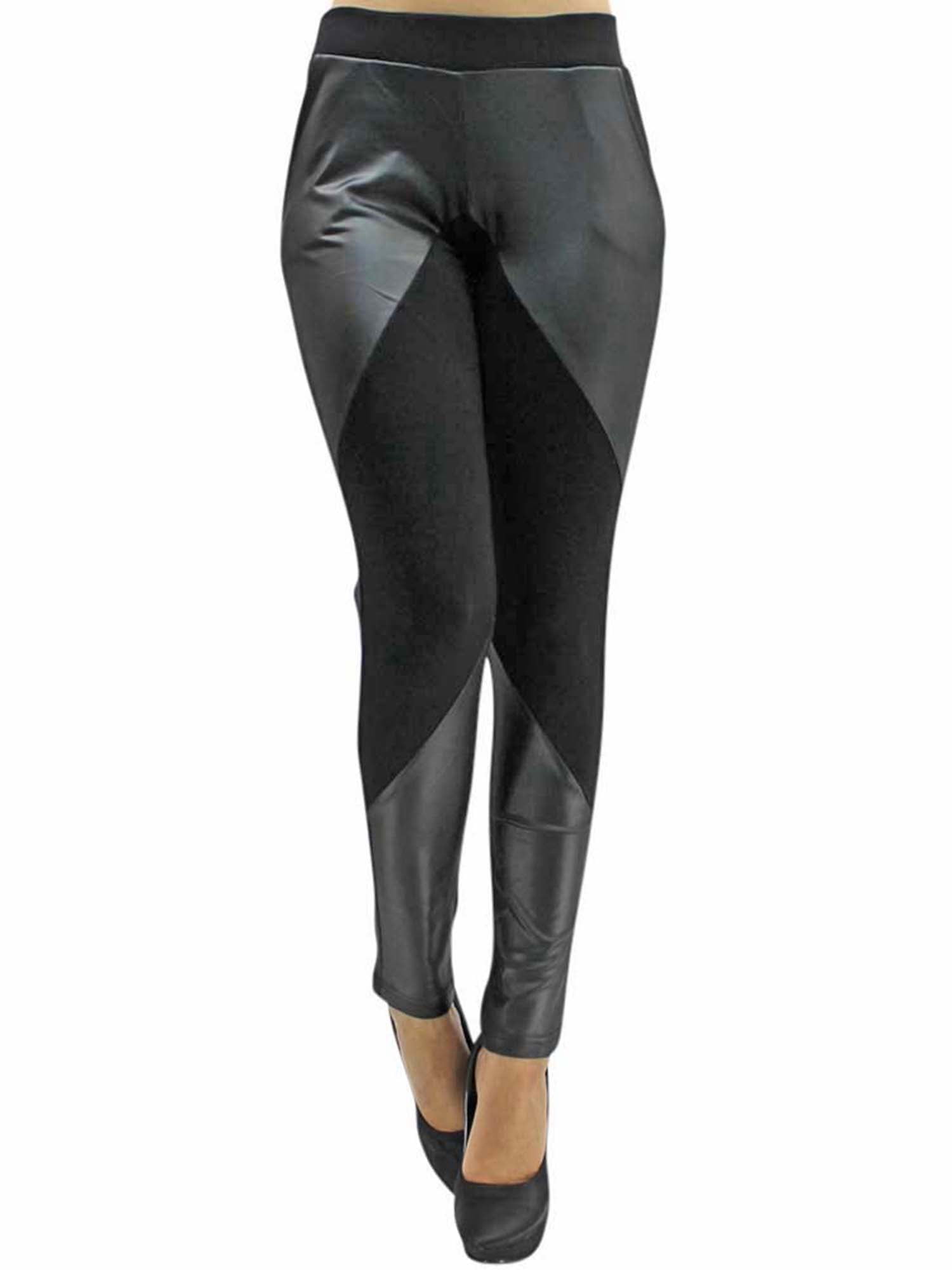 Black Leather and Knit Leggings For Women Size Medium/Large - Walmart.com