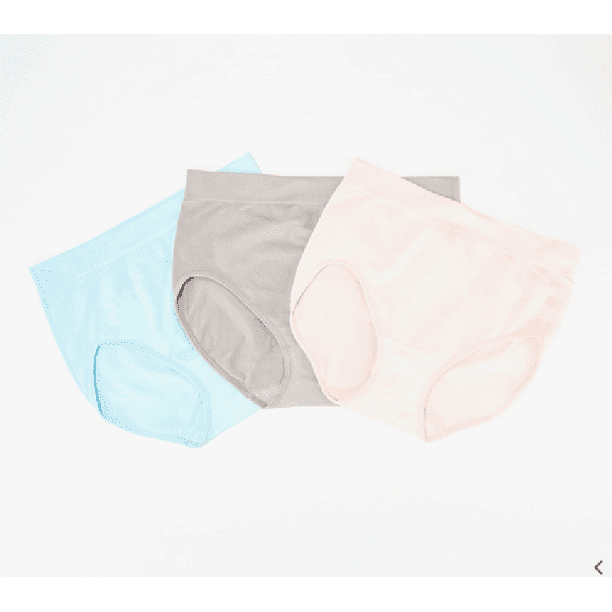 Breezies Seamless Hi Cut Panties Set Of 3 Sterling Large