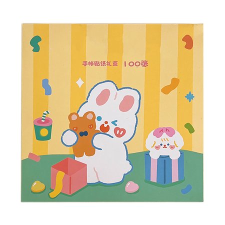 100 Sheets Scrapbook Sticker Cartoon Design Cute Waterproof Notebook ...